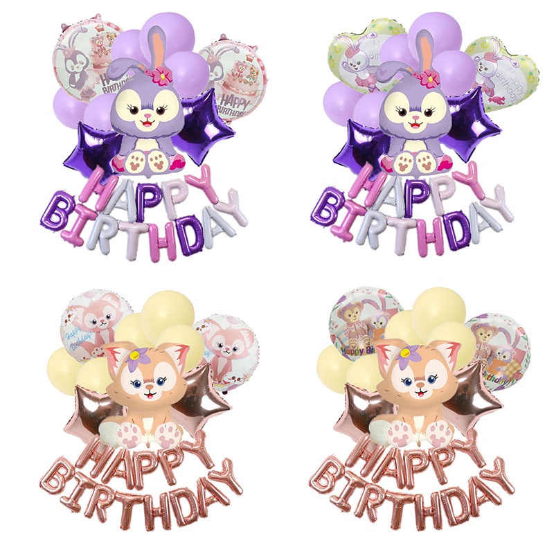 11pcs Set Stellalou Linabell Foil Balloon Set Girls Toys Happy Birthday