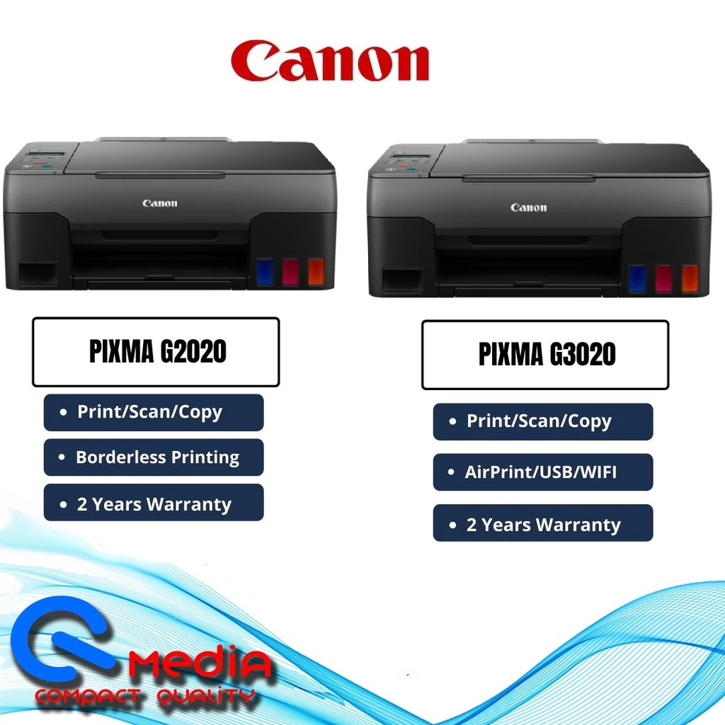 CANON PIXMA G2020 /G3020 Ink Tank Printer PRINT COPY SCAN WIFI | Shopee ...