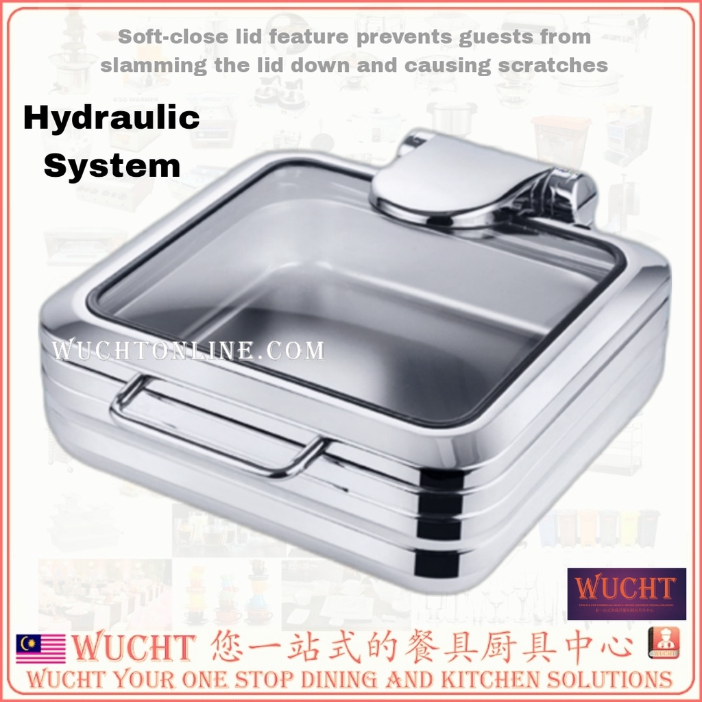 【WUCHT】6L 2/3 Size Stainless Steel Induction Hotel Buffet Chafer with ...