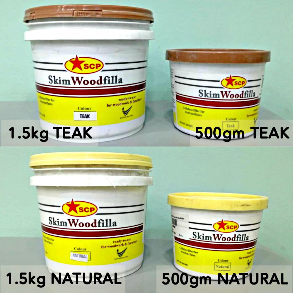 (1 TIN) SCP Skim Wood Filler (TEAK/NATURAL) 500gm/1.5KG | Shopee Malaysia