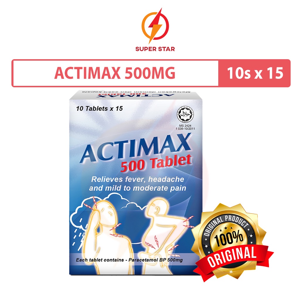 Actimax Paracetamol 500mg Tablet (10's x 15) | Shopee Malaysia