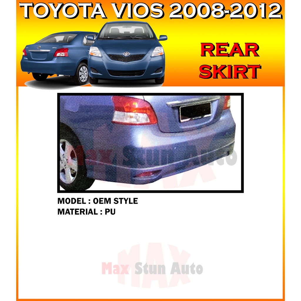 TOYOTA VIOS NCP93 2007-2013 REAR SKIRT TOMS TRD SPORTIVO OEM G-LIMITED ...