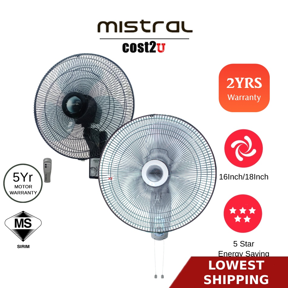 Mistral (16"/18") Wall Fan | MWF16R MWF1882 MWF1890MR MWF1862K5 (Kipas ...