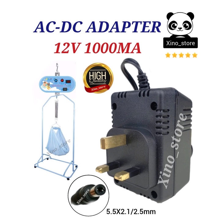 12v 1000mA AC/DC Adaptor 12v1000mA Buaian Baby Cradle Adapter 12v 1a AC ...