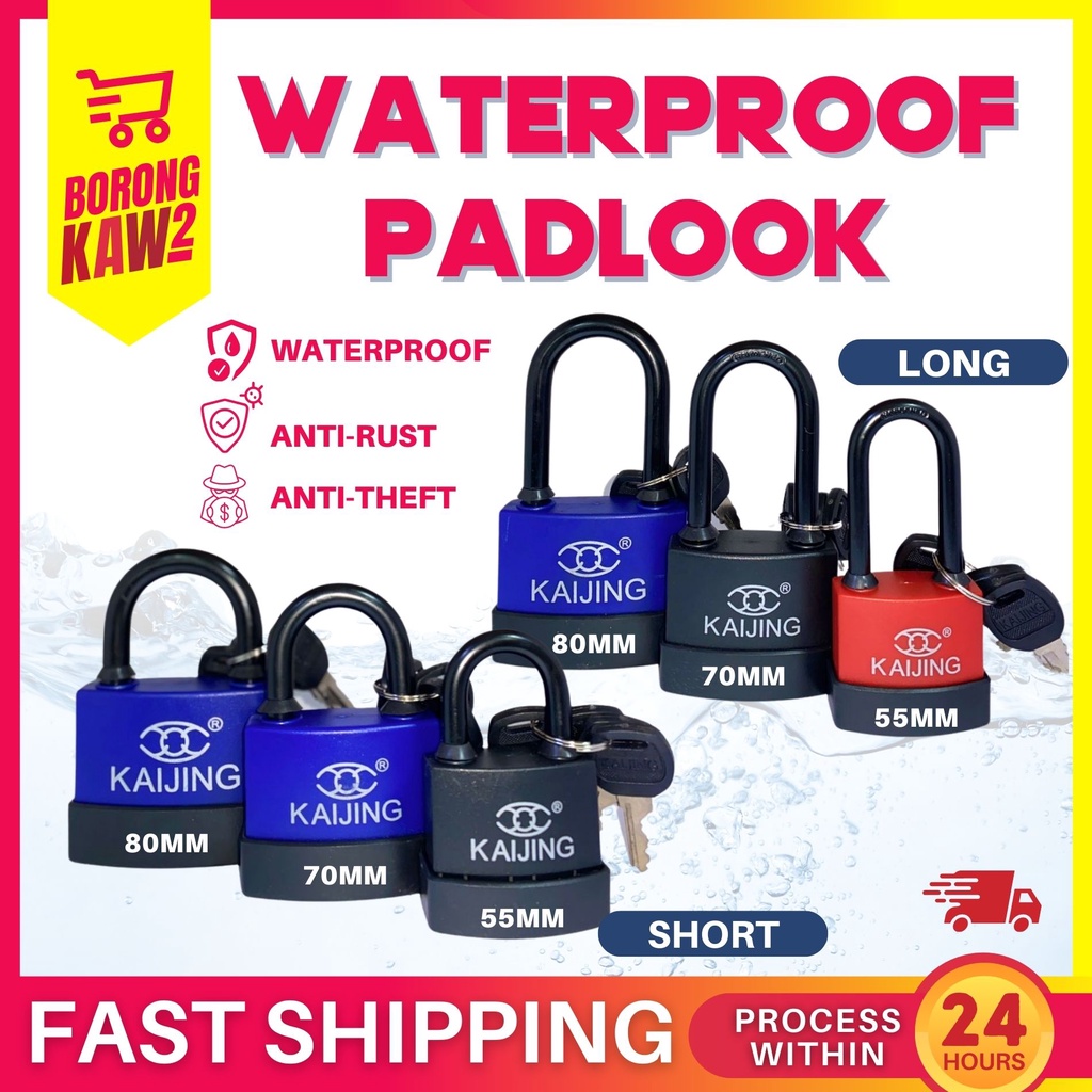 50MM / 70MM / 80MM Long / Short Pad locks Waterproof and Anti-Rust ...