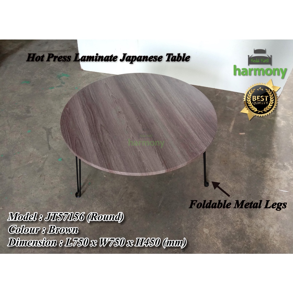 Harmony Solid Wood Hot Press Laminate Foldable Meja Jepun / Meja Jepun ...