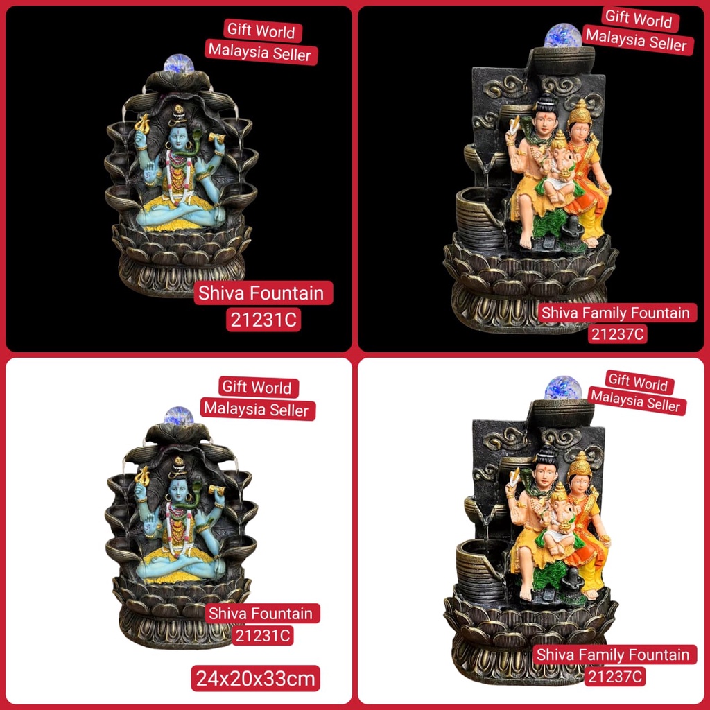 SHIVAN GOD / SHIVAN FAMILY Water Fountain ** MALAYSIA READY STOCK SHIP ...