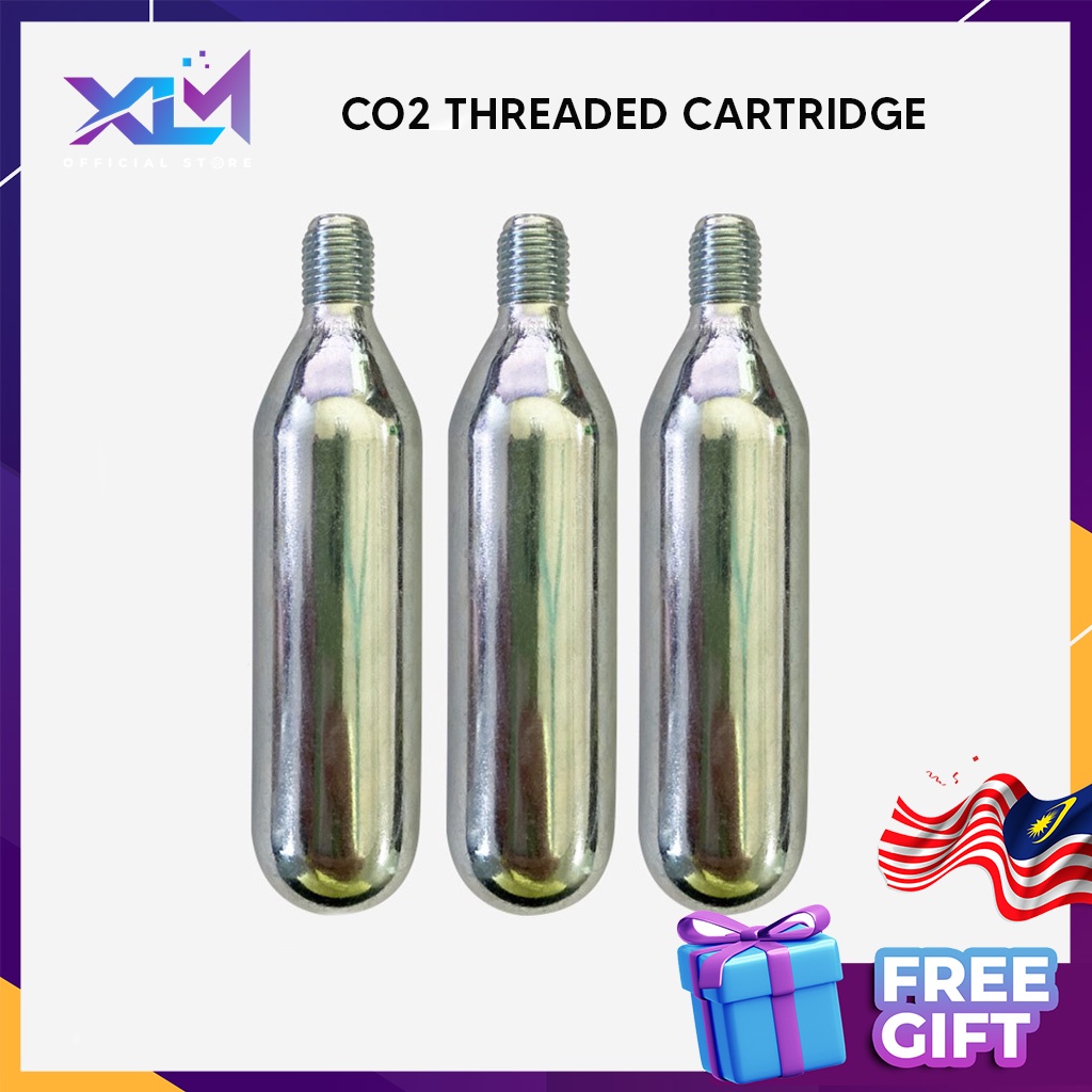XLM CO2 THREADED CARTRIDGE/ CO2 GAS CYLINDER/ BIKE INFLATOR CARTRIDGE ...
