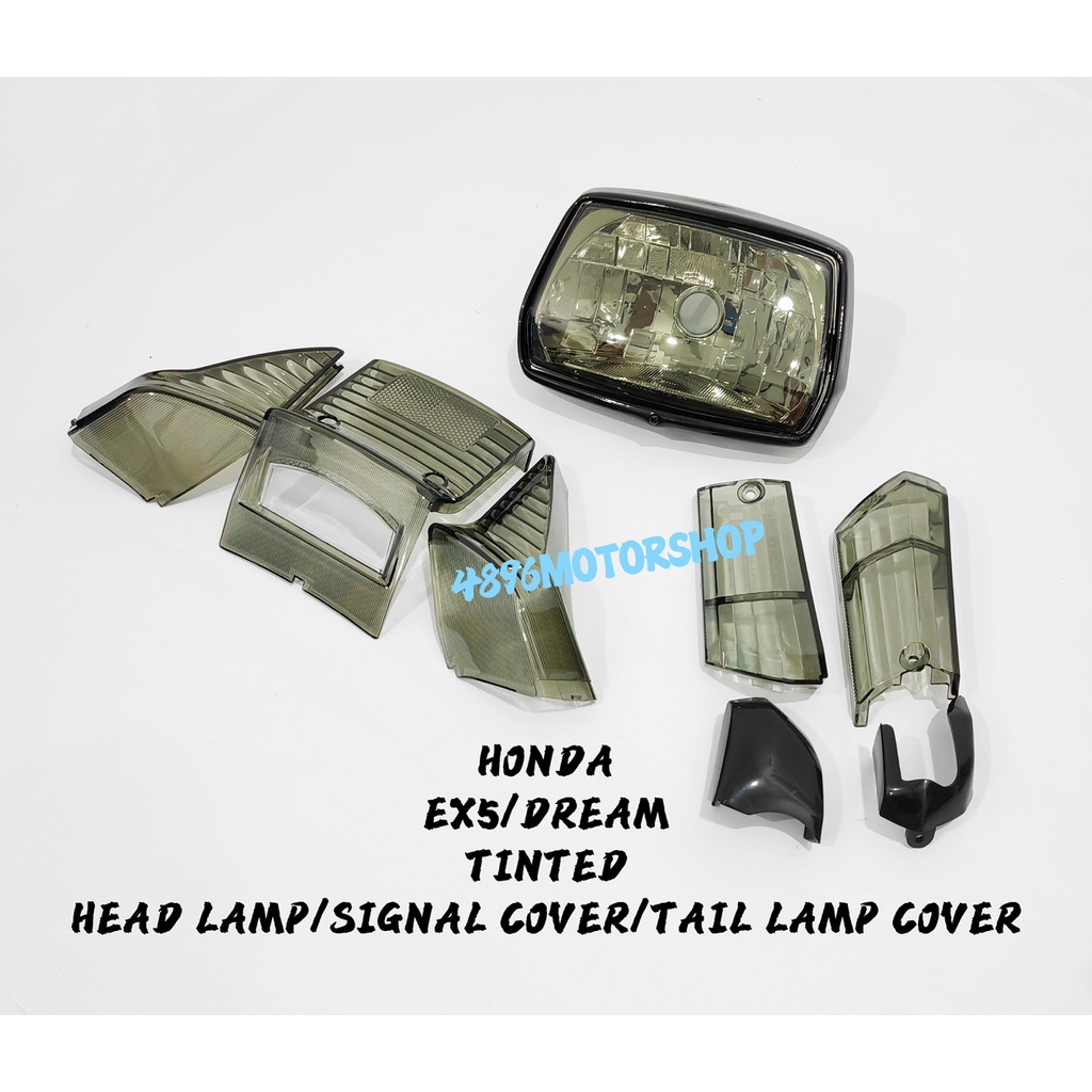 TINTED DE DIAMOND EYE HONDA EX5 DREAM HIGH POWER HEAD LAMP TAIL LAMP COVER SIGNAL COVER PENUTUP ...