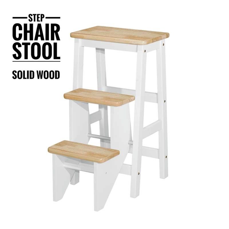 🇲🇾 3 Step Quality solid wood Ladder chair / Ladder stool 3 Tier ...