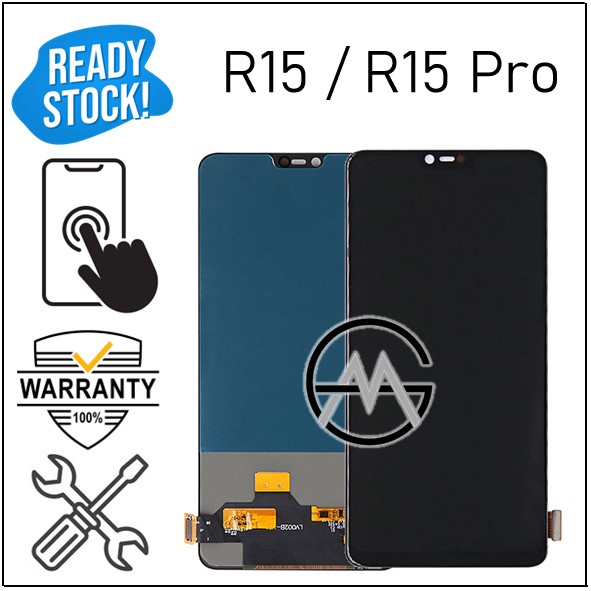 Opp R15 / R15 Pro LCD Touch Screen Digitizer Display Skrin Glass ...