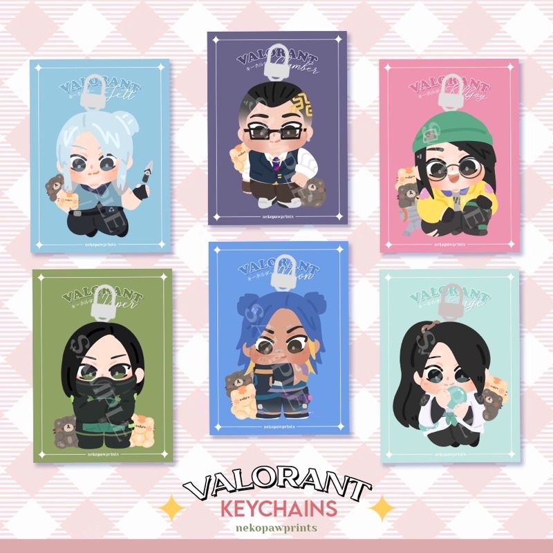 GANTUNGAN Nekopawprints: valorant acrylic keychain - valorant sage jett ...