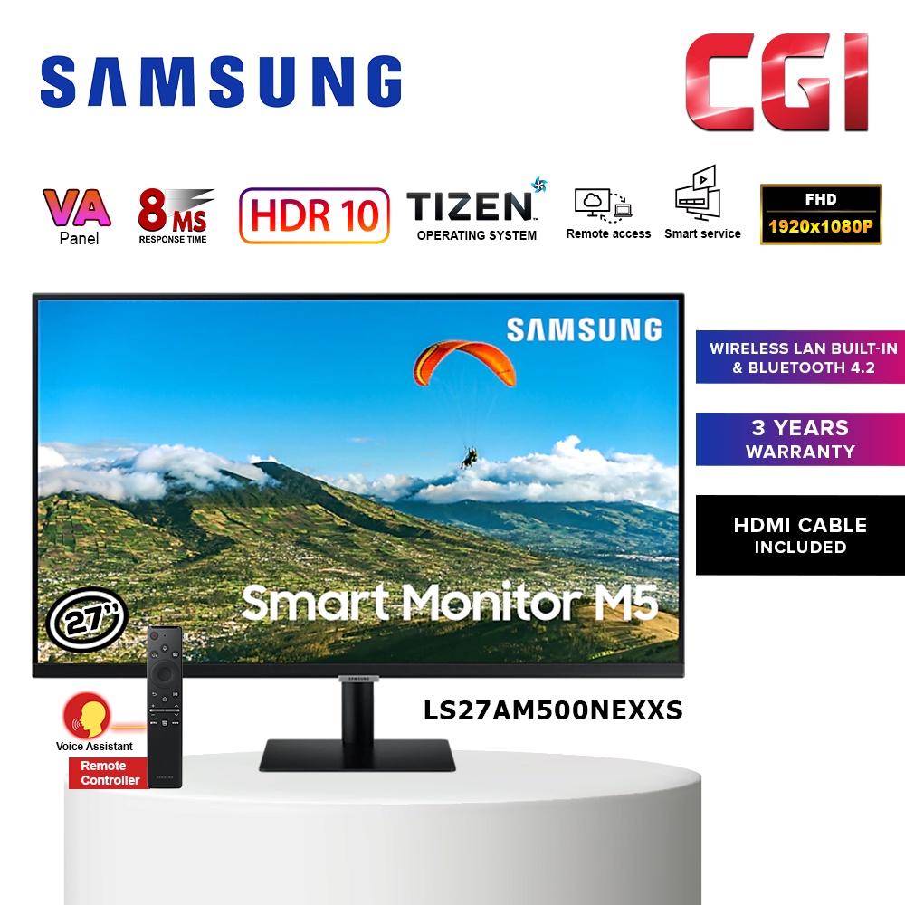 Samsung M5 Smart Monitor with Built in Speaker (27" 8ms 60Hz FHD VA ...