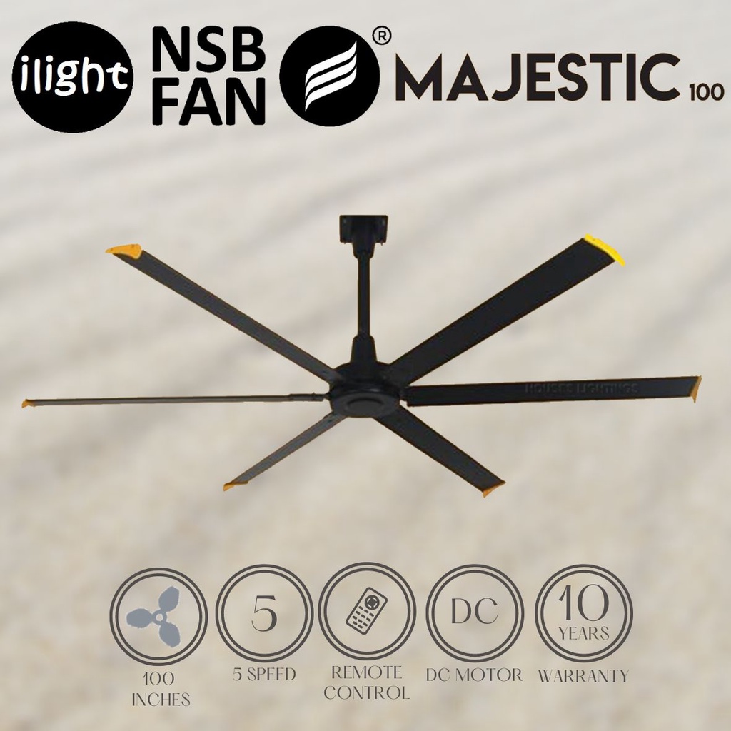 NSB FAN MAJESTIC 100 INCHES BIG FAN DC MOTOR 5 SPEED CEILING FAN ...