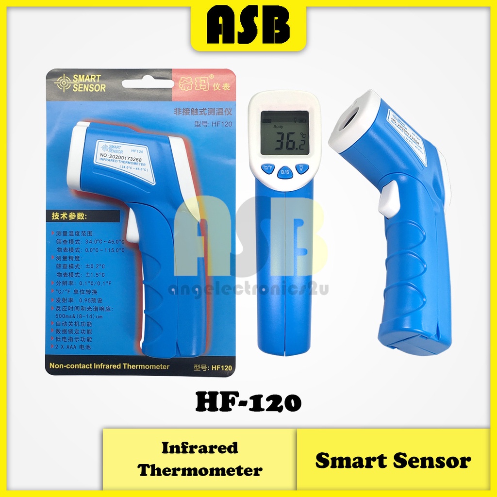 (1pc) Smart Sensor Infrared Thermometer HF-120 ( 362002182 ) | Shopee ...