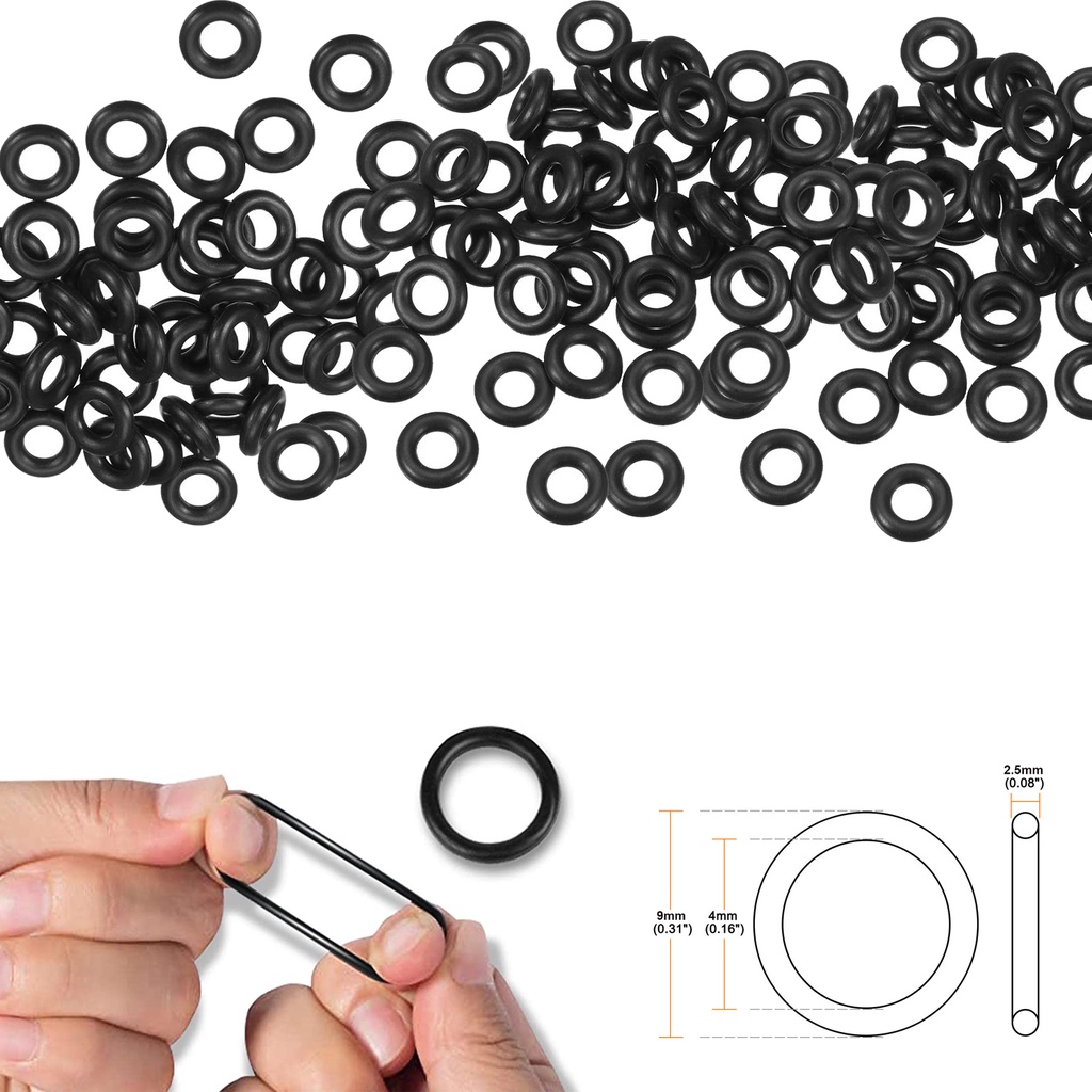 50Pcs Nitrile Rubber O Rings Washers Grommets 4mm x 9mm x 2.5mm O Ring ...