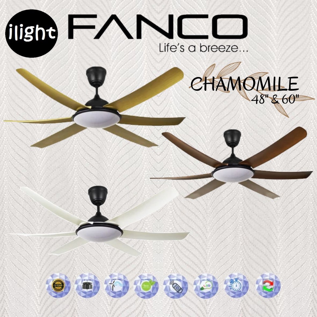 FANCO CHAMOMILE - F1360 48 Inches 60 Inches DC Motor Ceiling Fan ...
