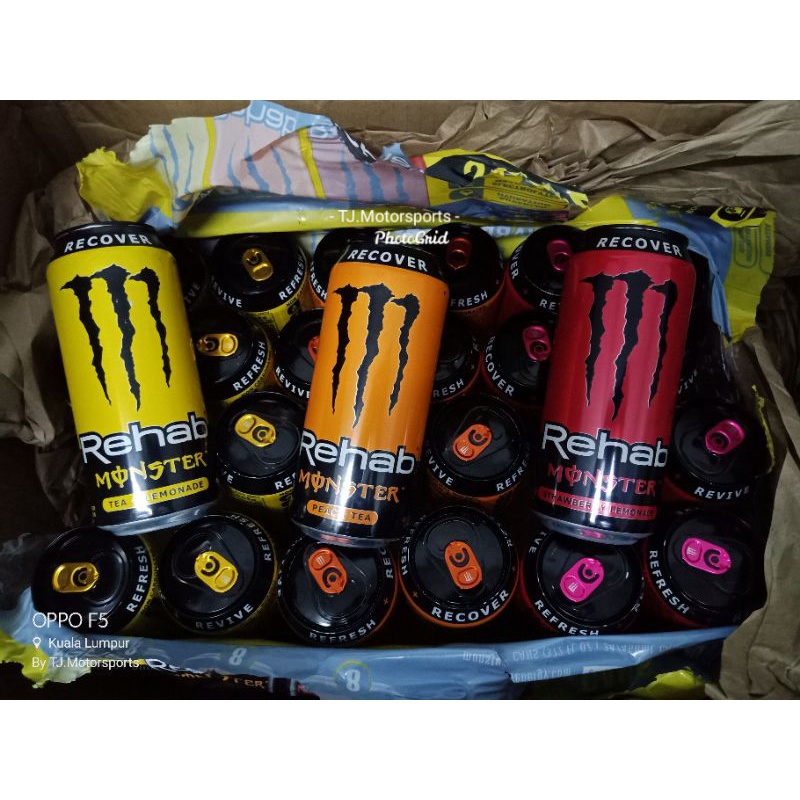 MONSTER ENERGY RECOVER REHAB USA 458ml 473ml Energy Drink Zero Sugar ...