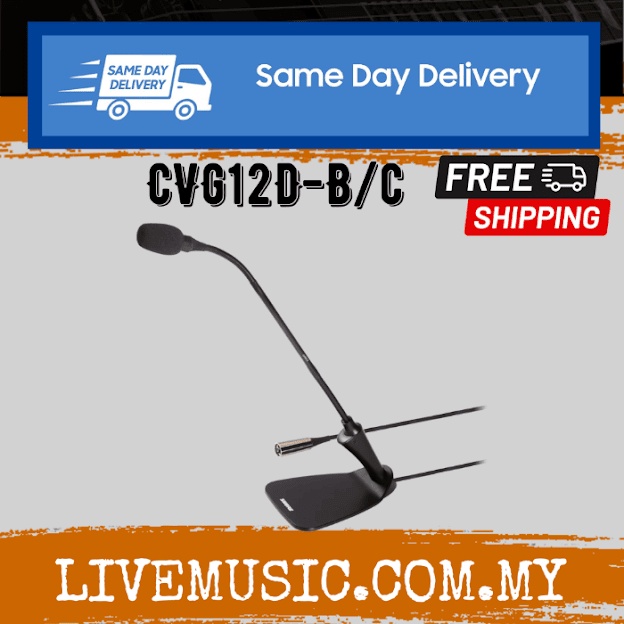 Shure CVG12D-B/C 12" Centraverse Gooseneck Condenser Microphone ...