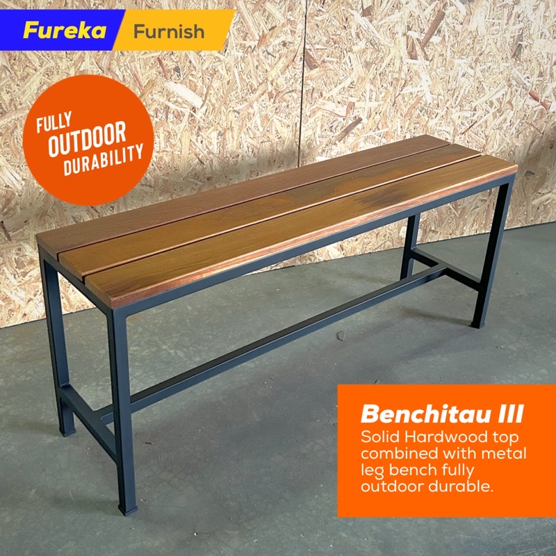Solid hardwood outdoor durable bench | Shopee Malaysia