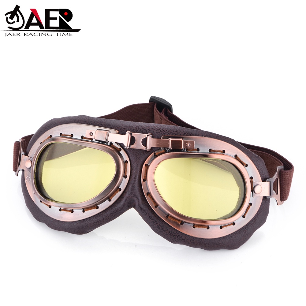 Vintage Pilot Goggles Glasses for Retro Moto Scooter Riding Glasses Jet ...