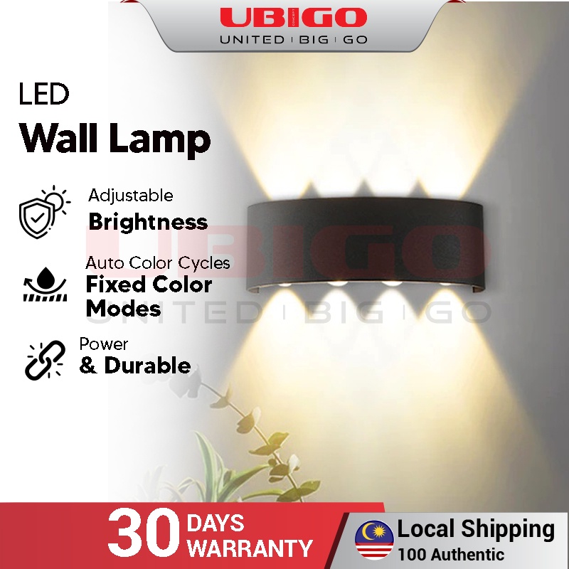 UBIGO LED Wall Lamp Lampu Dinding Lampu Light LED Waterproof Wall Light ...