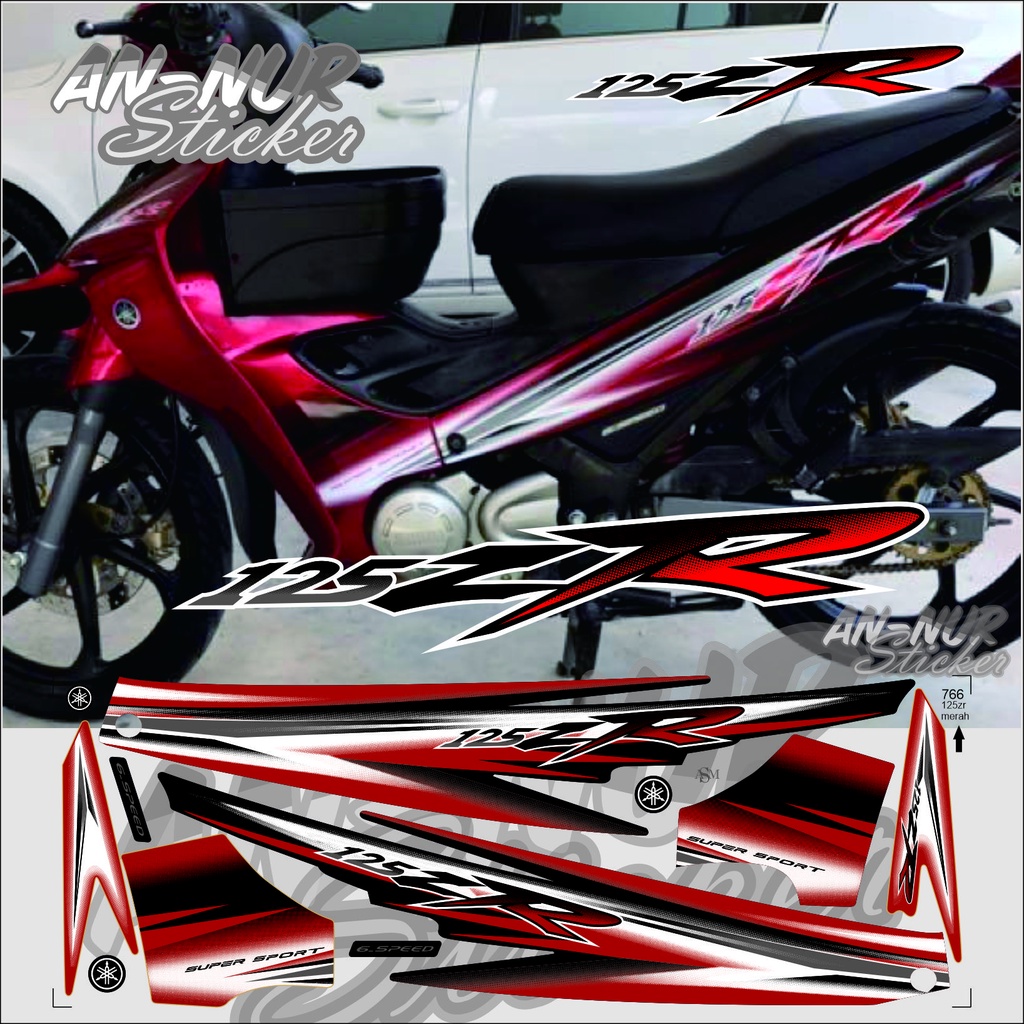 MERAH HITAM Striping STICKER LIS YAMAHA 125ZR RED BLACK | Shopee Malaysia