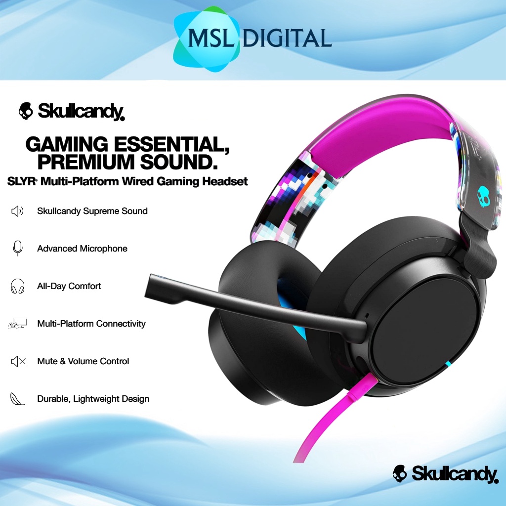 Skullcandy SLYR Wired Over-Ear Gaming Headset For Multi-Platform PC/Mac ...