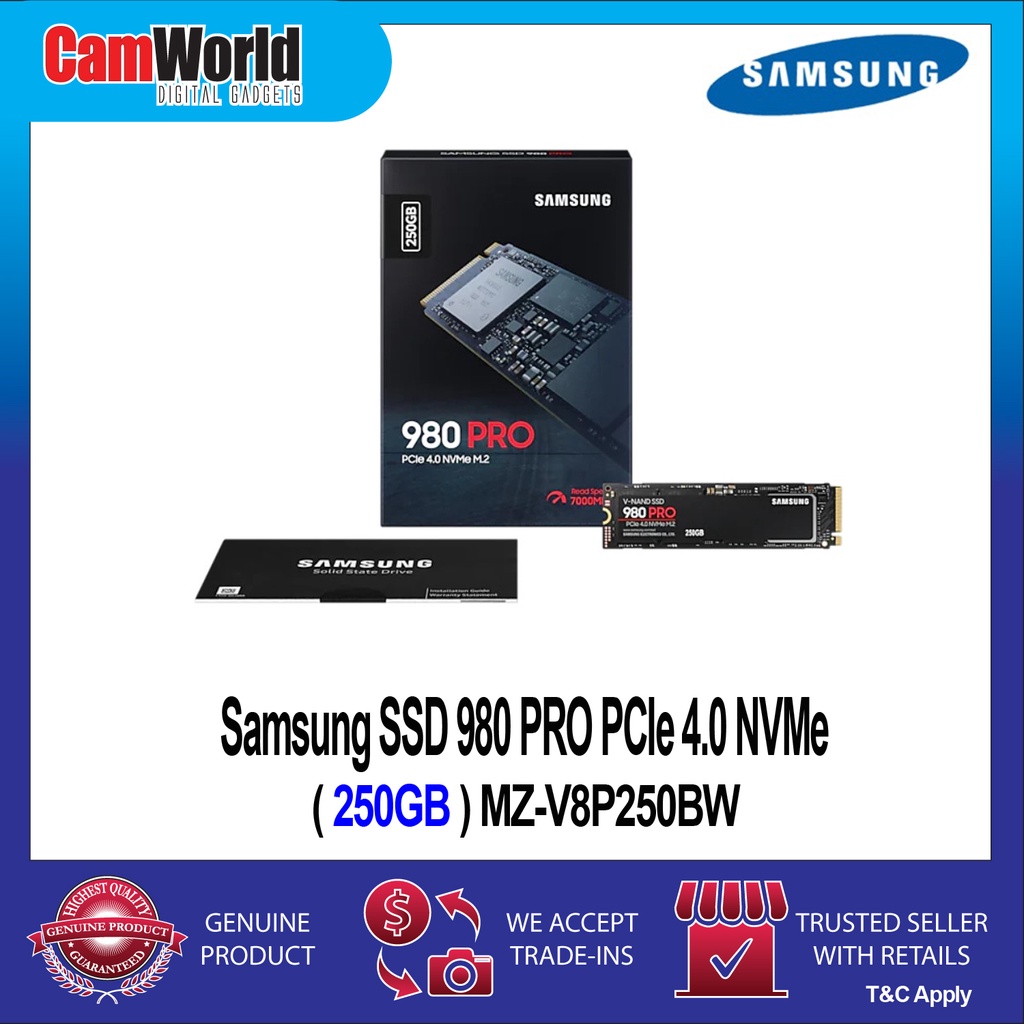 SAMSUNG SSD 980 PRO PCle 4.0 NVMe M.2 (250GB) MZ-V8P250BW | Shopee Malaysia