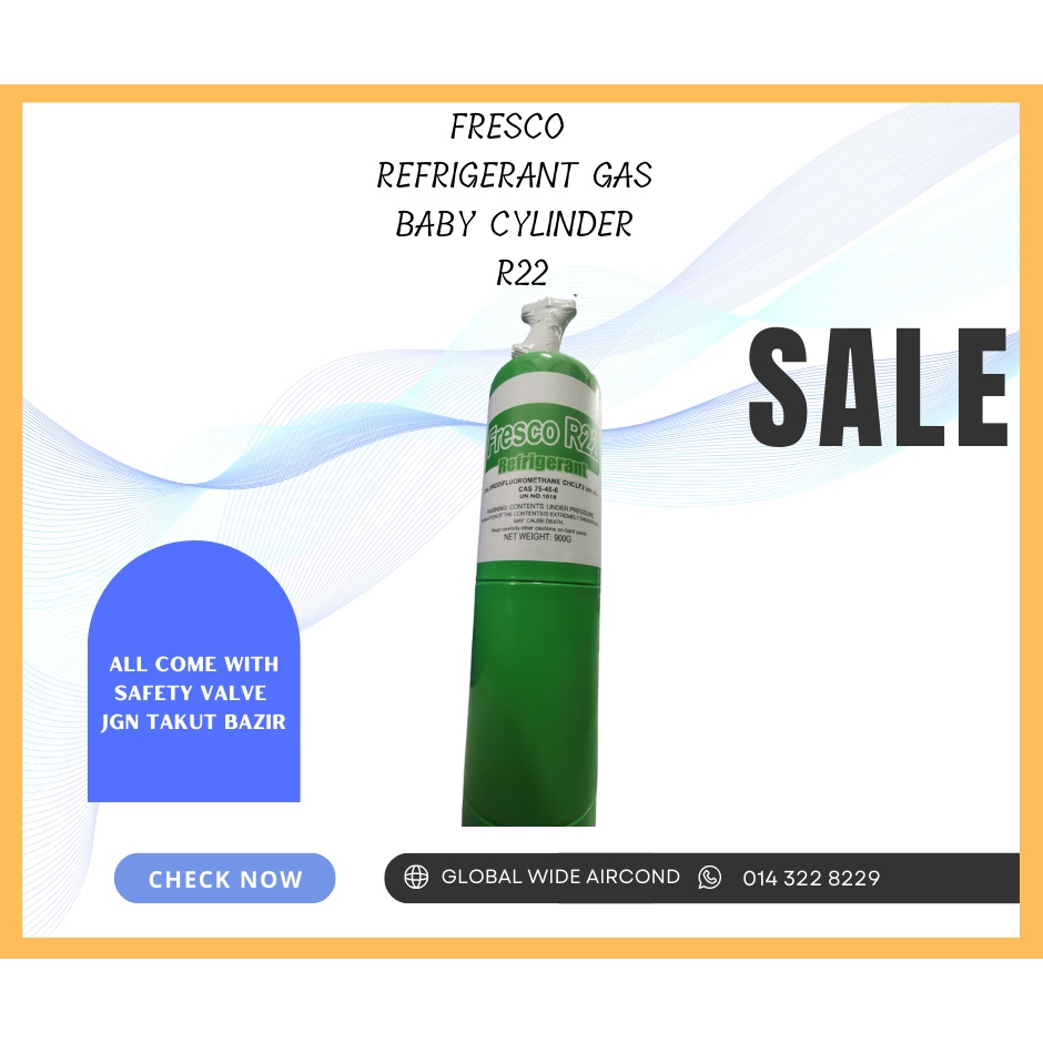 Original Fresco Refrigerant Gas Baby Cylinder/R410a/R22/R134a for Air-Conditioning | Shopee Malaysia