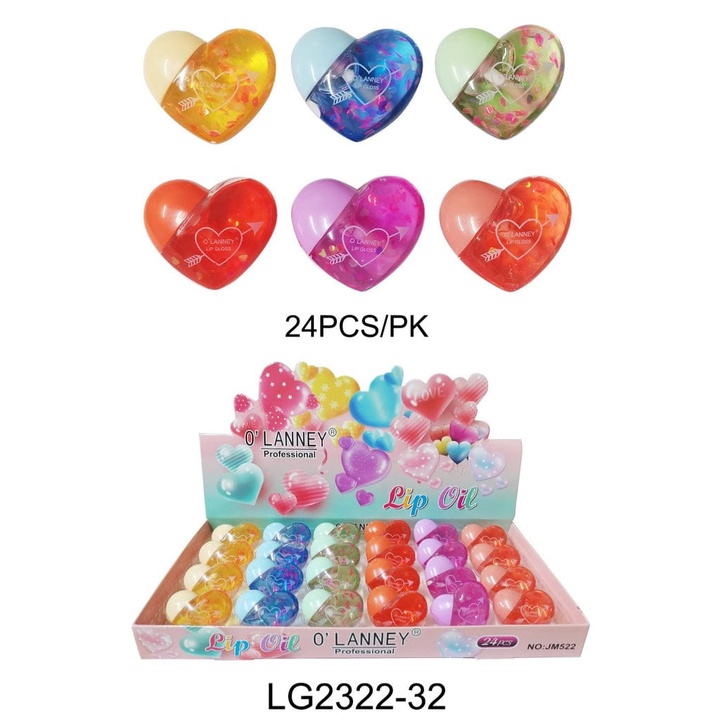 MAGIC YOUR LIFE PEACH MAGIC LIP OIL LIP BALM HEART SHAPE 1Box 24pcs ...