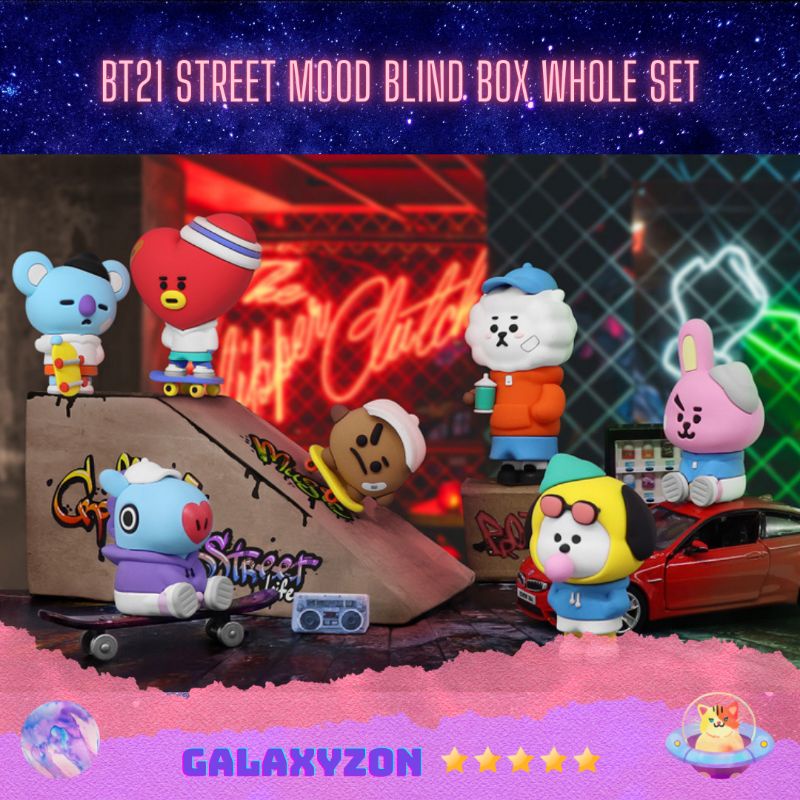 [GENUINE] BTS BT21 STREET MOOD BLIND BOX WHOLE SET OPENED ACTION FIGURE ...