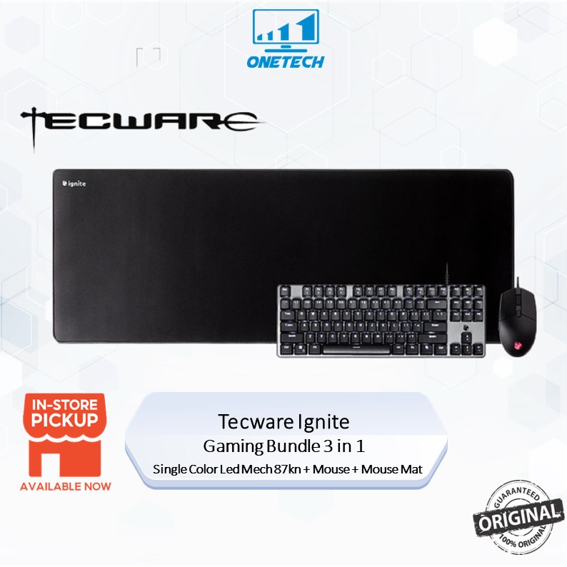 Tecware Ignite Gaming Bundle 3 In 1 - Single Color LED Mech 87-Keys ...