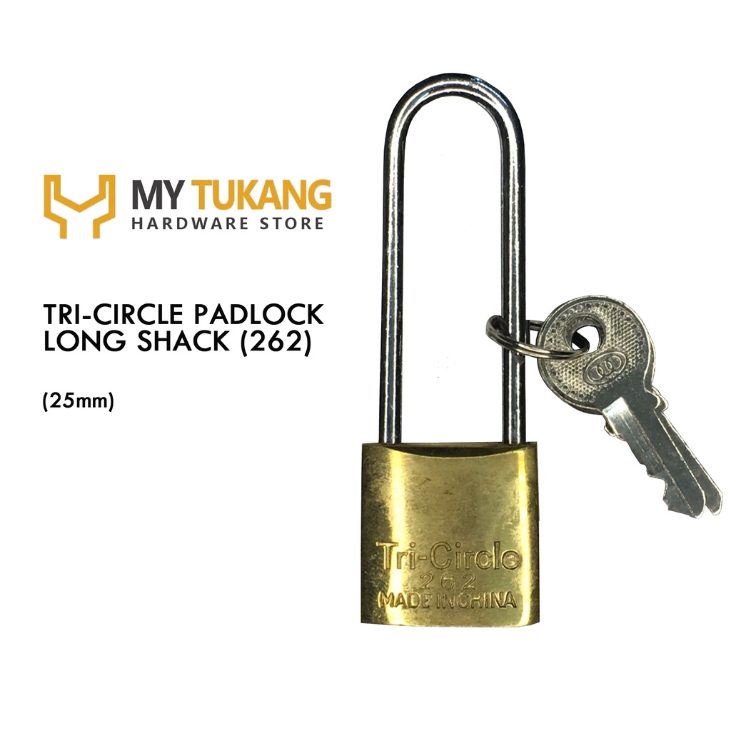 TRI-CIRCLE PADLOCK LONG SHACK (262) 25MM | Shopee Malaysia