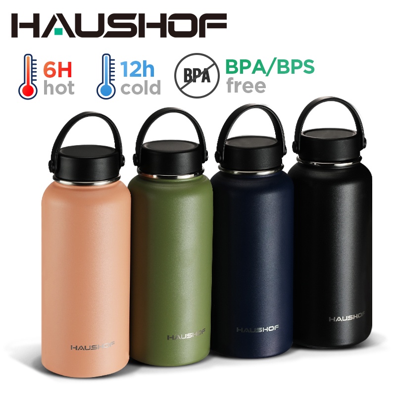 HAUSHOF 950ml/32oz Water Bottle botol air tahan sejuk Double-wall ...