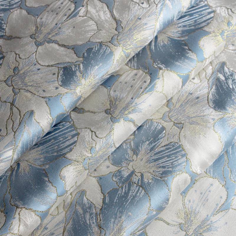High quality Soft brocade with metallic moldings and a floral pattern ...