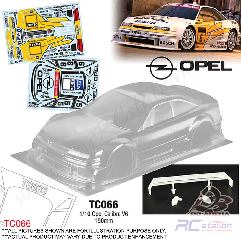 Team C Clear Body Shell TC066 1/10 Opel Calibra V6 (Width 190mm ...