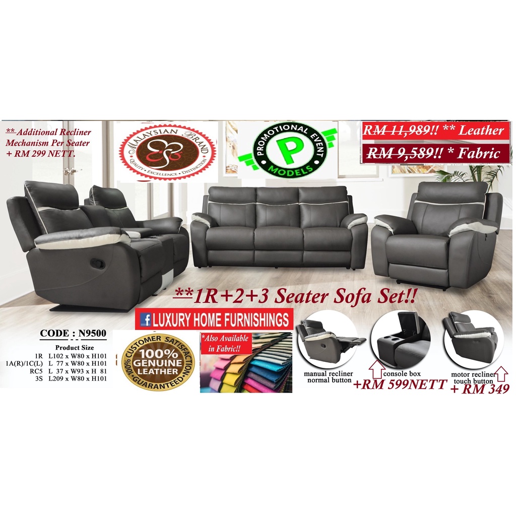 Siena 9500, 1R +2 +3 Seater High Back Modern Leather Sofa Set. RM 11,989!! Exclusive YEAR END ...