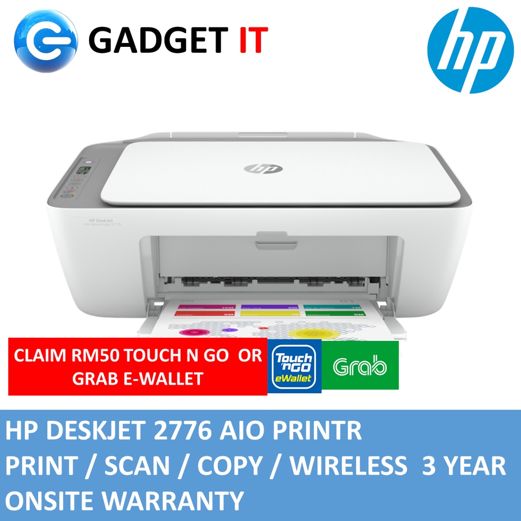HP DeskJet Ink Advantage 2776 / 2777 / 2875 (NEW) All-in-One COLOUR PRINTER (PRINT,SCAN,COPY ...