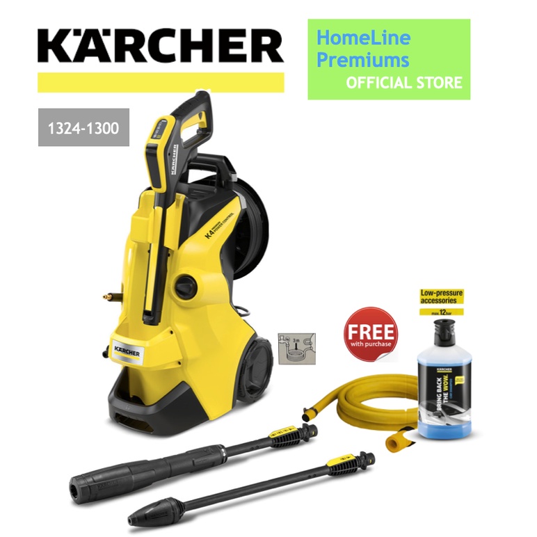 KARCHER 1324-1300 HIGH PRESSURE WASHER K4 PREMIUM POWER CONTROL + FREE ...