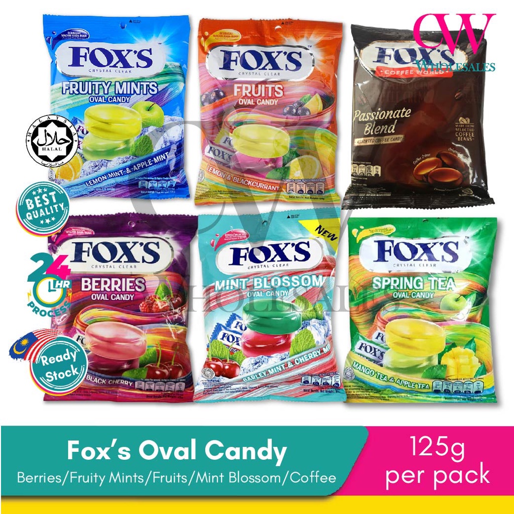Fox's Oval Candy Fruity Mints Fruits Berries Spring Tea Mint Blossom ...