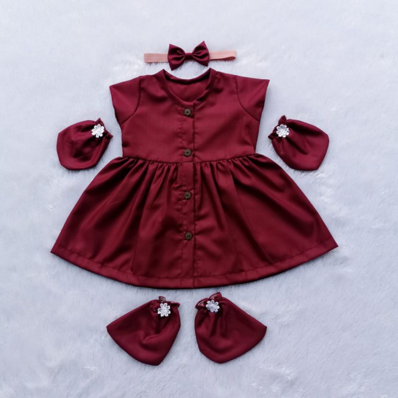 Newborn baby dress / baby girl clothes / aqiqah baby dress 0 - 6 months ...