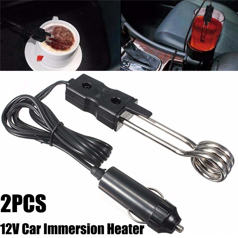 2Pcs 12V 120W Portable Electric Car Immersion Water Heater For Travel ...