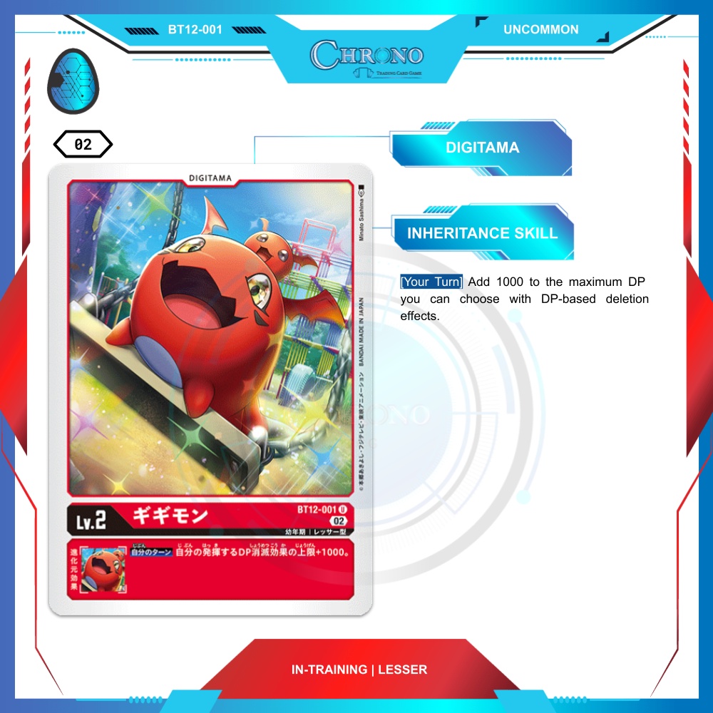 BT12-001 | Gigimon | Uncommon | Digimon Card Single | Chrono TCG | Across Time | BT12 Red ...