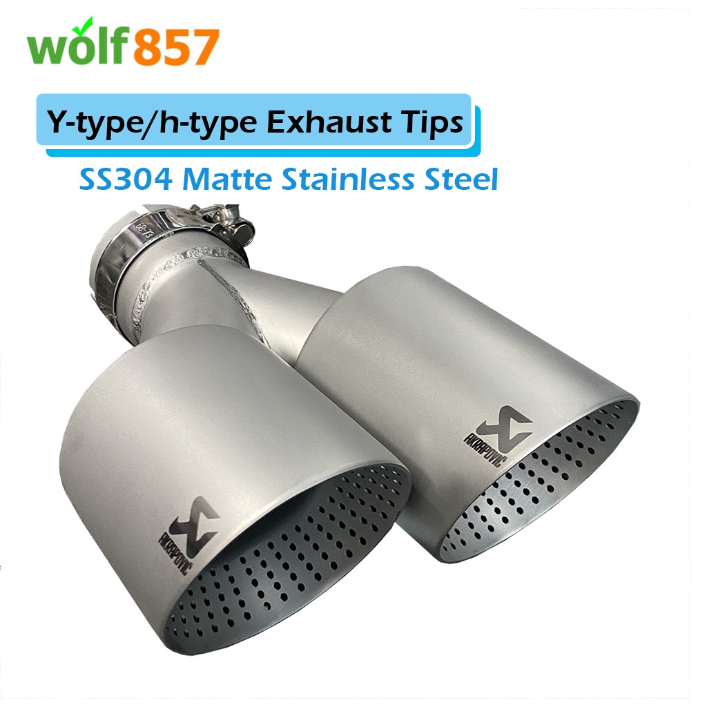 Y-type Matte Stainless Steel Exhaust Muffler Tip Double Outlet ...