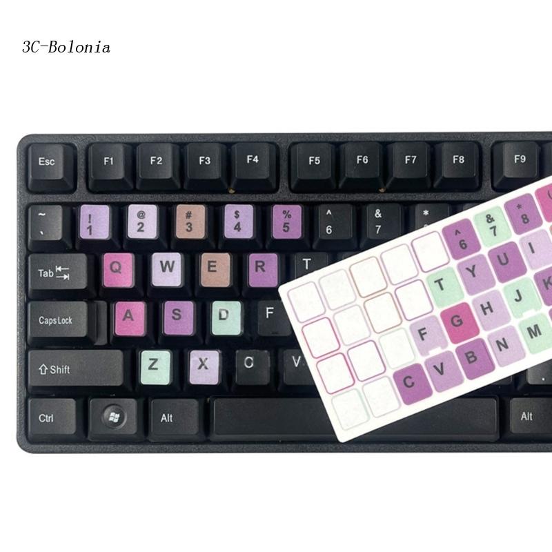 【PC】 2PCS English Keyboard Stickers Macaron Color Notebook Keypad for ...