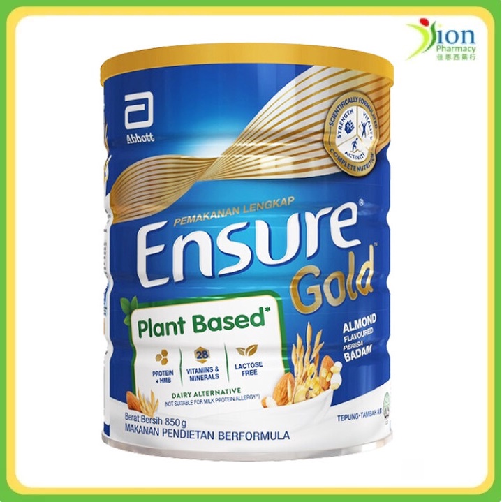 ABBOTT ENSURE GOLD PLANT BASED (ALMOND) ADULT COMPLETE NUTRITION 850G | Shopee Malaysia