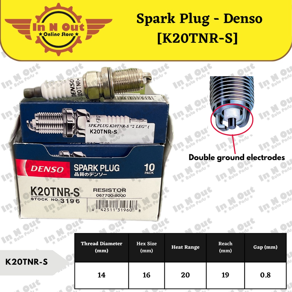 Denso - Spark Plug - K20TNR-S | Shopee Malaysia