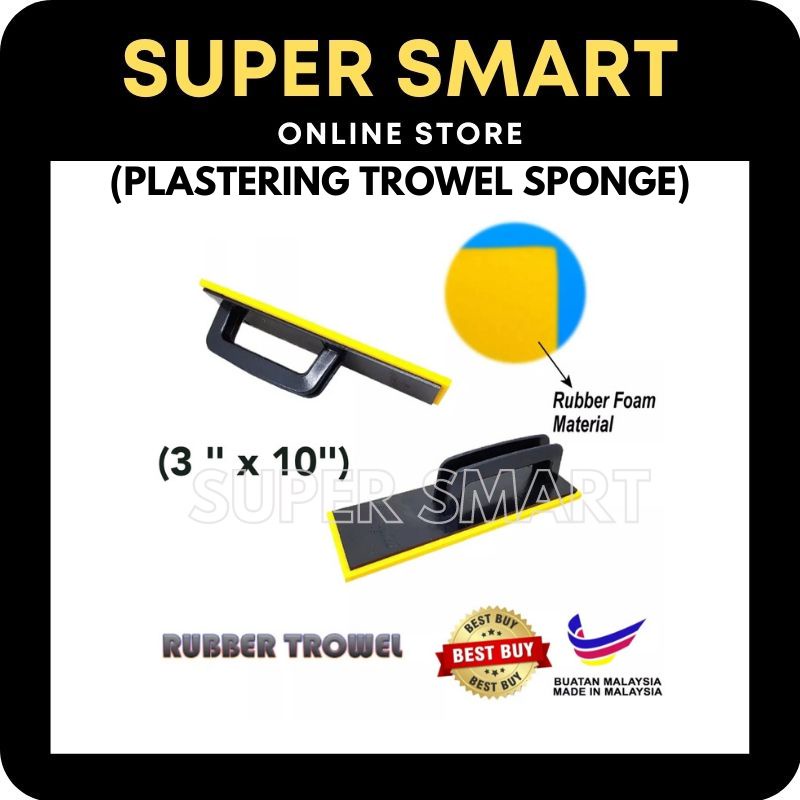PVC PLASTERING TROWEL C/W SPONGE ( 3 " X 10") | Shopee Malaysia