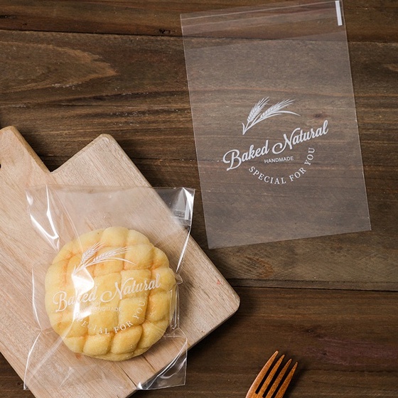 100PCS BAKED NATURAL SELF ADHESIVE BAKERY PLASTIC BAG PLASTIK ROTI ...